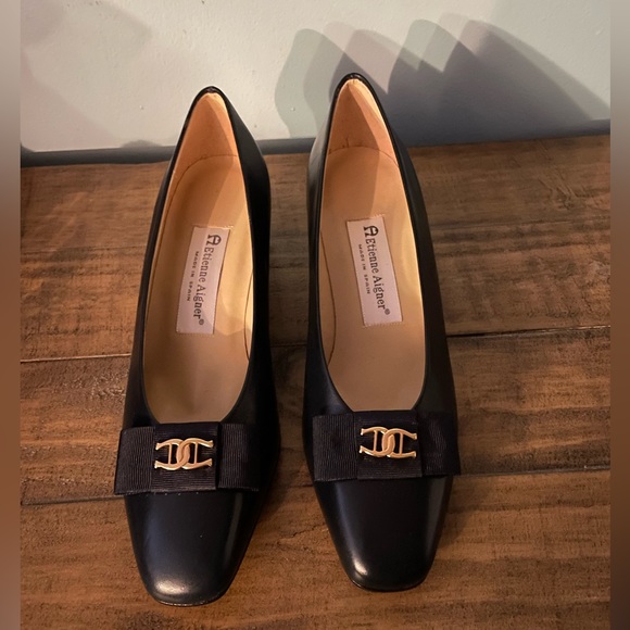 Etienne Aigner | Shoes | Etienne Aigner All Leather Navy Blue Fiesta ...